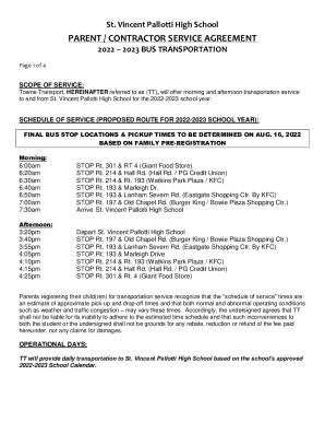 Fillable Online Student Transportation Services Agreement Fax Email ...