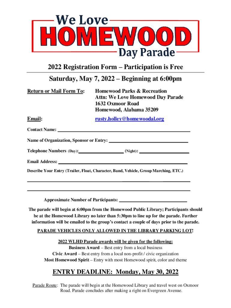 Fillable Online homewood parks and rec membership - Newstarfoods Fax Email Print - pdfFiller
