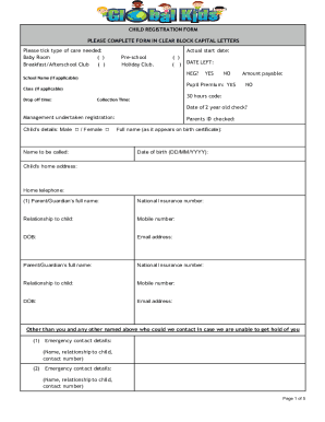 Fillable Online PLEASE COMPLETE FORM IN CLEAR BLOCK CAPITAL LETTERS Fax ...