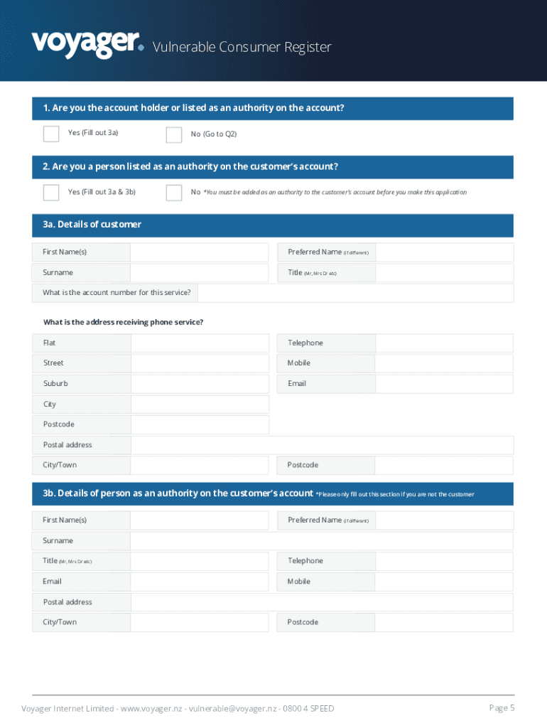 Fillable Online 111 Contact Code. - Vulnerable Customer Register Fax ...