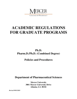 Fillable Online PhD in Pharmaceutical Sciences Program Fax Email Print - pdfFiller