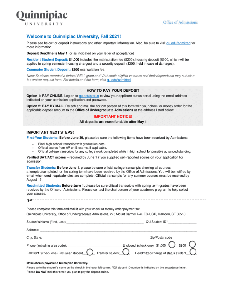 Fillable Online Q-Start for Admitted Students Fax Email Print - pdfFiller