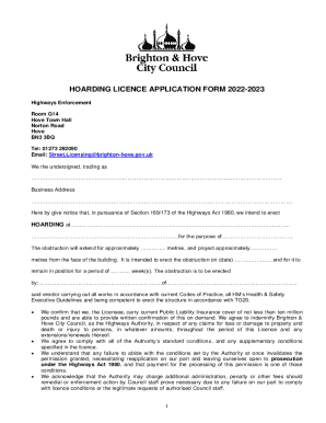 Fillable Online Hoarding licence application form Fax Email Print ...