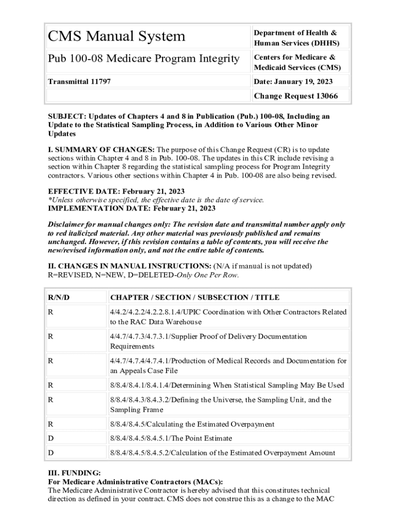 Fillable Online Medicare Program Integrity Manual - Chapter 8 Fax Email ...