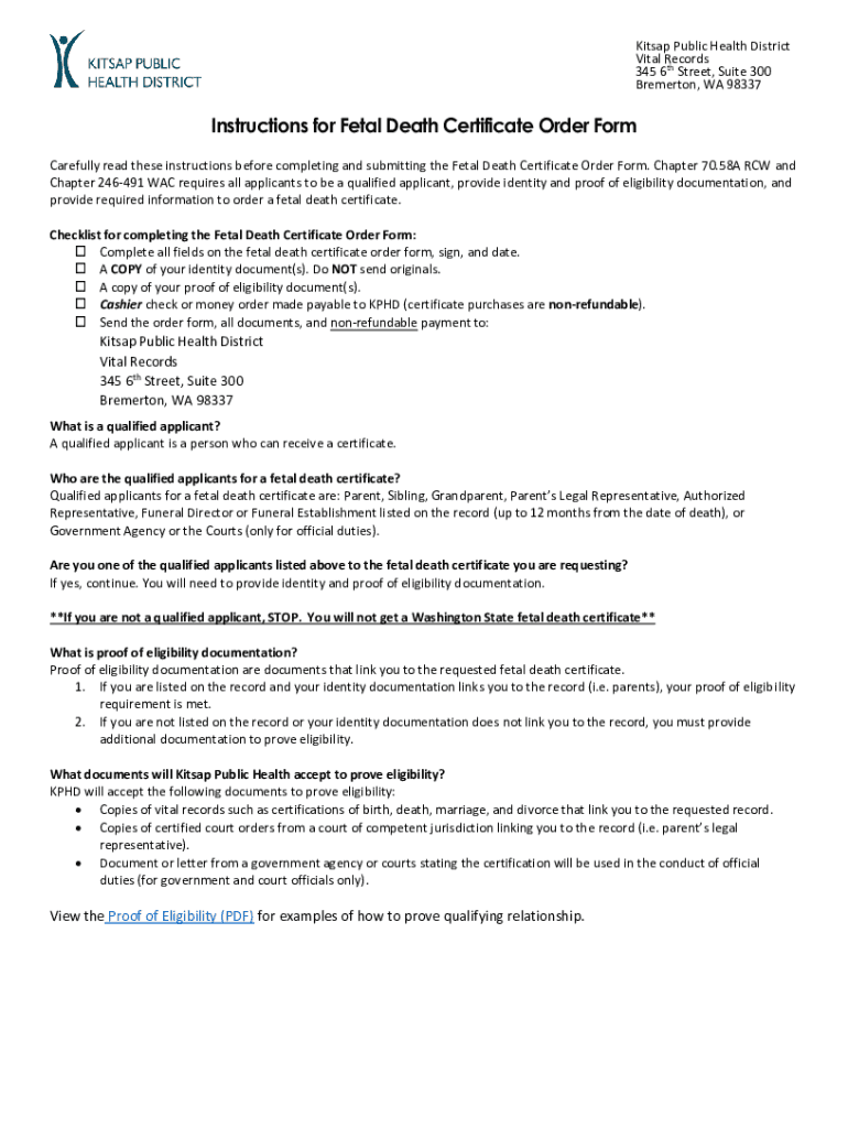 Fillable Online Birth/Death Informational Copies Order Form Fax Email ...