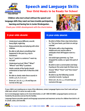 Fillable Online How Speech and Language Deficits Can Affect a Child's ...