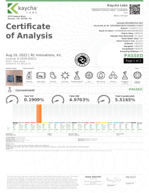 Fillable Online Certificate of Analysis (COA) Finder Tool Fax Email ...