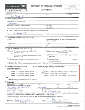 Fillable Online Form 700 - Statement of Economic Interests ...
