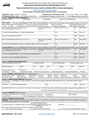 Fillable Online INFO 23-023 Updates to Form HSMV 82040 Application for ...