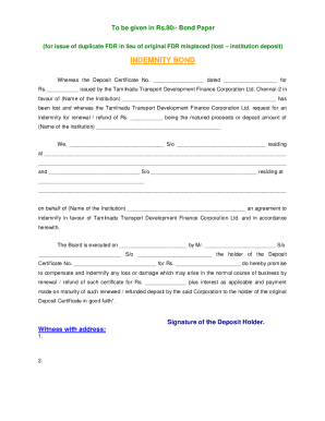Fillable Online Lost Fixed Deposit (FD) Original Certificate - How to ...