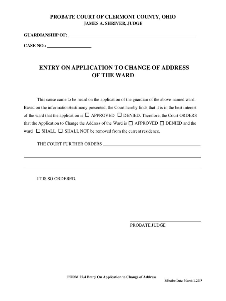 Fillable Online probatejuvenile clermontcountyohio Affidavit Of ...