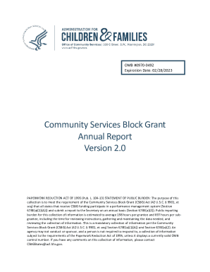 Fillable Online Community Services Block Grant Annual Report Version 2. ...