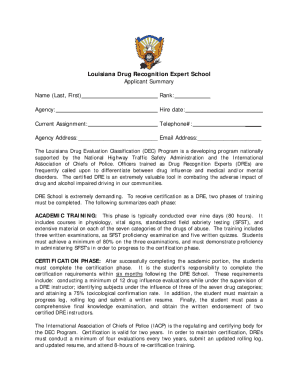 Fillable Online Drug Recognition Expert Training Application Fax Email ...