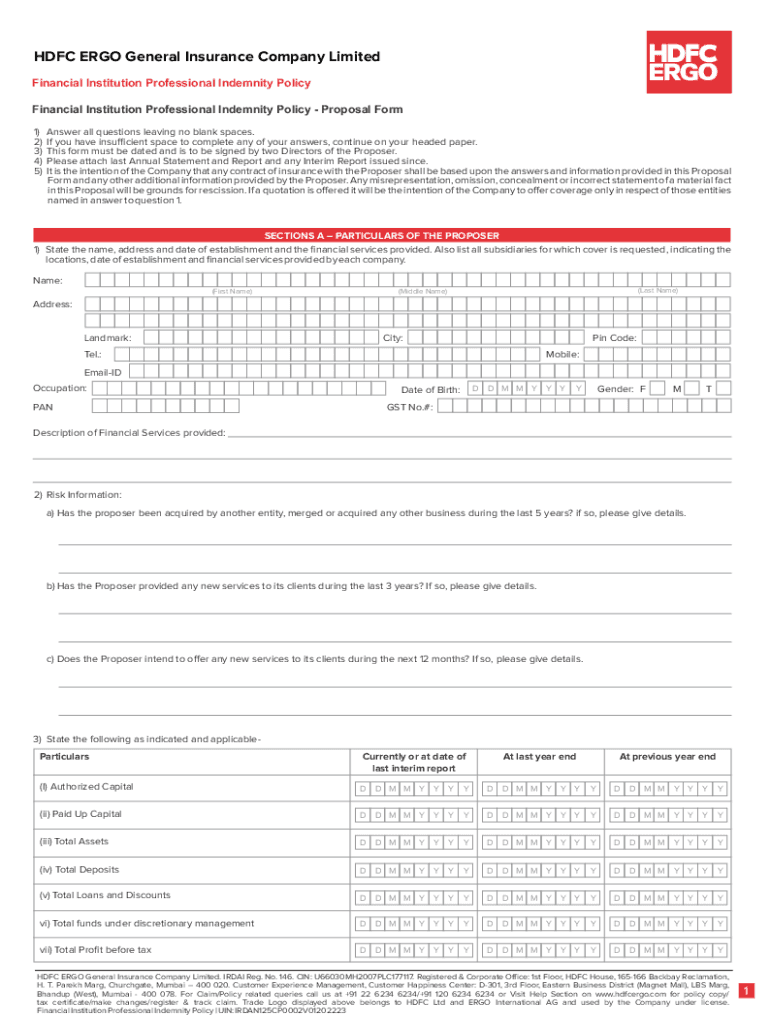 Fillable Online Home Credit Assure - Proposal Form Fax Email Print - pdfFiller