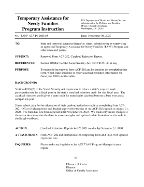 Fillable Online TANF-ACF-PI-2020-05. Renewed Form ACF-202, Caseload ...