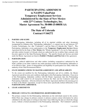 Fillable Online PARTICIPATING ADDENDUM to NASPO ValuePoint ... Fax ...