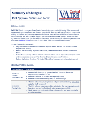 Fillable Online VA Central IRB: Continuing Review Process and Form Changes Fax Email Print ...