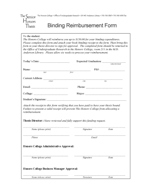 Fillable Online binding remibursment form Fax Email Print - pdfFiller