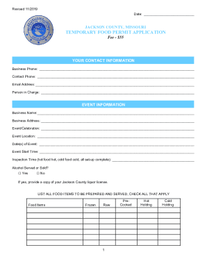 Fillable Online TEMPORARY FOOD PERMIT APPLICATIONYesNo Fax Email Print ...