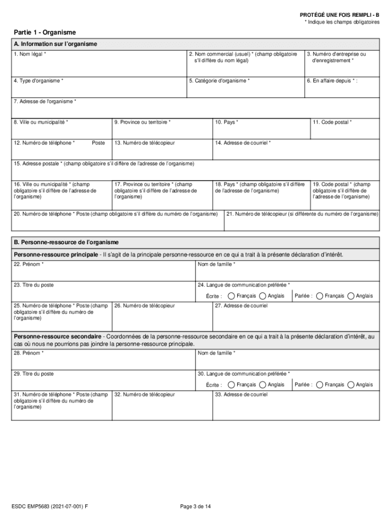 Remplissable En Ligne Formulaire de dclaration d'intrt - Service Canada Forms Fax Email Imprimer ...