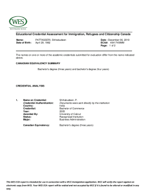 Fillable Online Educational Credential Assessment (ECA) for Express ...