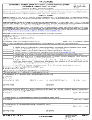 Fillable Online Catch a Serial Offender (CATCH) Program Victim Info ...