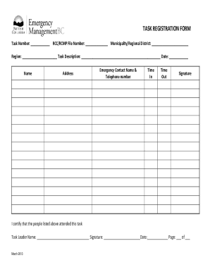 Fillable Online Task Registration Form Fax Email Print - pdfFiller