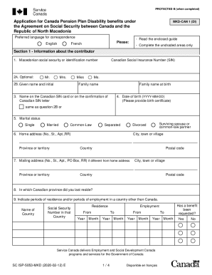 Fillable Online Application for CPP Child's Benefits - Service Canada ...