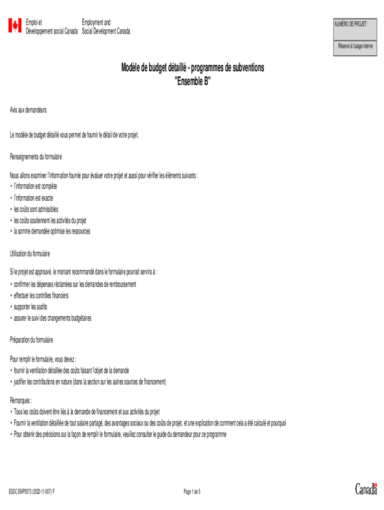 Remplissable En Ligne ESDC-EMP5573.pdf - Service Canada Forms Fax Email Imprimer - pdfFiller