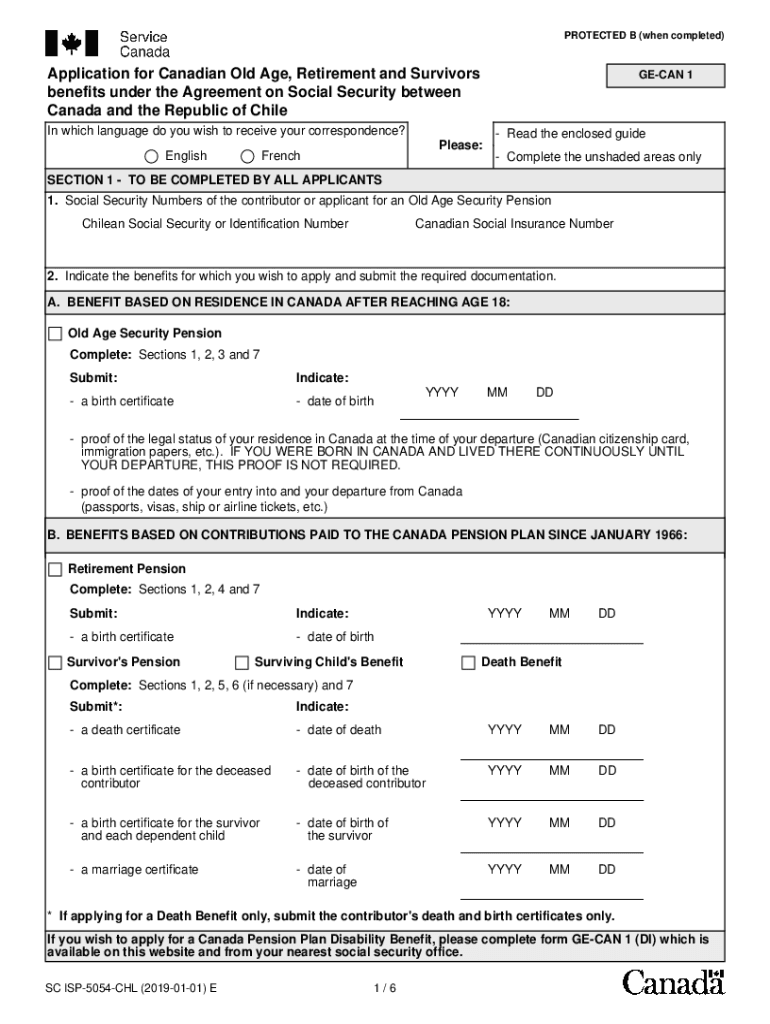 Fillable Online The Republic of Chile/Canada Agreement - Application ...