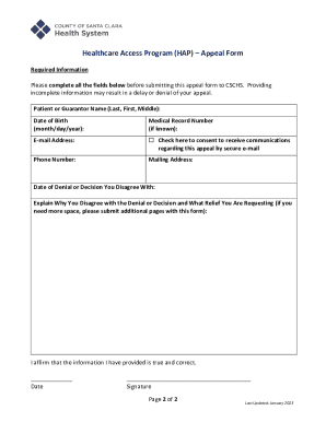 Fillable Online Healthcare Access Program (HAP)Appeal Form Fax Email ...