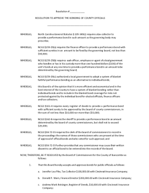 Fillable Online Request for Board Action-Bonding Officials resolution ...