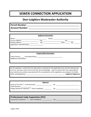Fillable Online SEWER CONNECTION APPLICATION Fax Email Print - pdfFiller