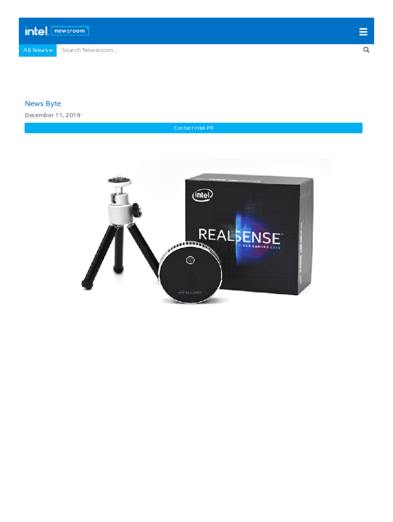 Fillable Online The World's Smallest LiDAR Depth-Sensing Camera Fax ...