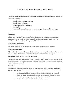 Fillable Online Outstanding employees recognized at Staff Service ...