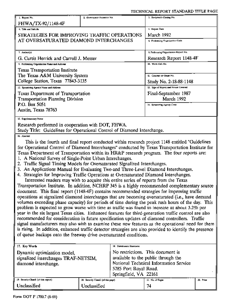 Fillable Online static tti tamu Strategies for Improving Traffic Operations at Oversaturated ...