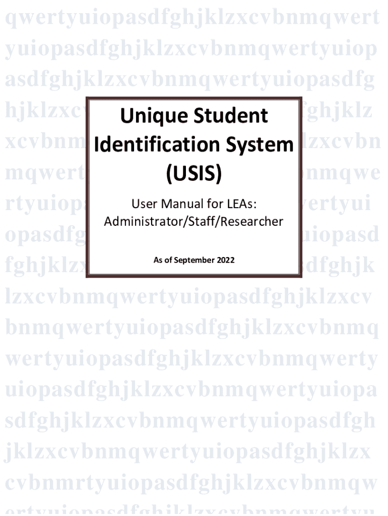 Fillable Online Unique Student Identification System (USIS). User ...