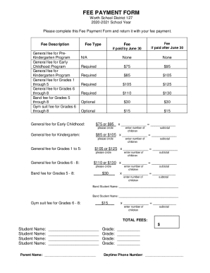 Fillable Online FEE PAYMENT FORM Fax Email Print - pdfFiller