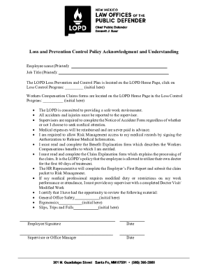 Fillable Online Loss-Prevention-Control-Policy-Acknowledgment-and ...