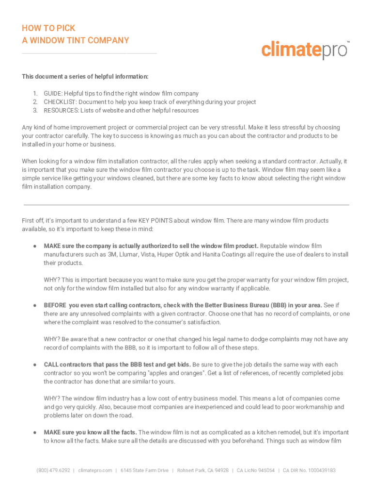 Fillable Online How to Choose a Window Tinting Service: Your Complete ...