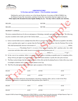 Fillable Online Addendum.Price Escalation Agreement Effective 6-1-22 ...