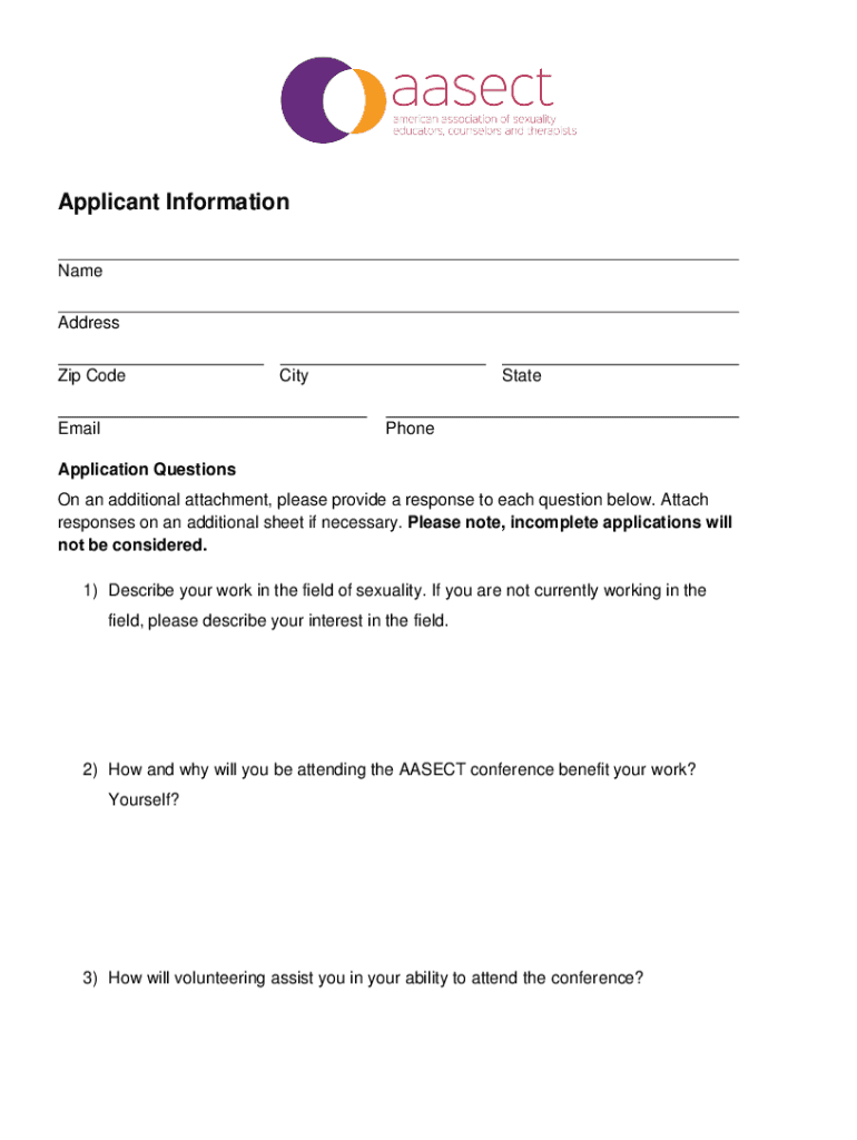 Fillable Online AASECT:: American Association of Sexuality Educators ...
