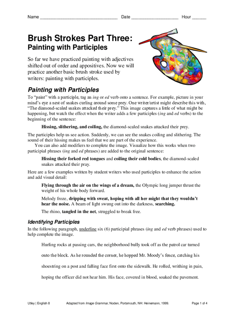 Fillable Online A Writer's Five Basic Grammar Brush Strokes for Vivid ...