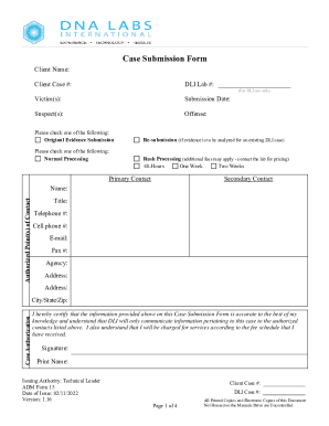Fillable Online Case Submission Form Template Fax Email Print - pdfFiller