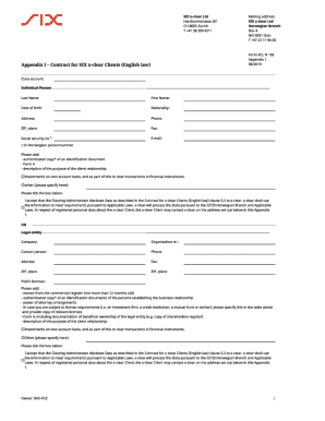 Fillable Online Appendix I Contract for SIX x-clear Clients (English law) Fax Email Print ...