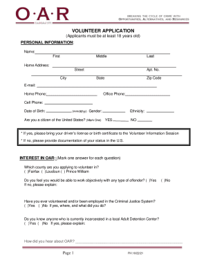 Fillable Online Fillable INDIVIDUAL VOLUNTEER APPLICATION Fax Email ...