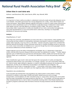 Fillable Online Urban bias in rural data sets Fax Email Print - pdfFiller