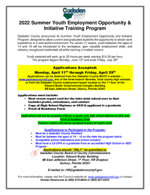 Fillable Online Summer Youth Employment Application Fax Email Print ...