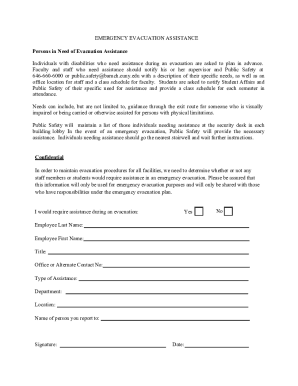 Fillable Online Emergency Evacuation Form Fax Email Print - pdfFiller