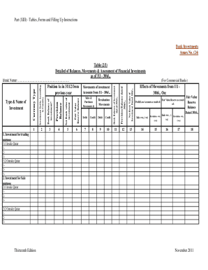 Fillable Online Part (XIII) - Tables, Forms and Filling Up Instructions ...